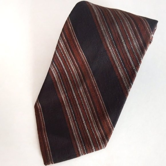 Vintage | Accessories | Vintage 97s Lucien Piccard Brown Striped Woven ...